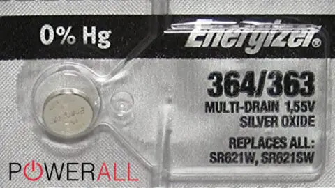 SR621SW Battery Equivalent Chart: AG1, 364/363, 377 IR621..